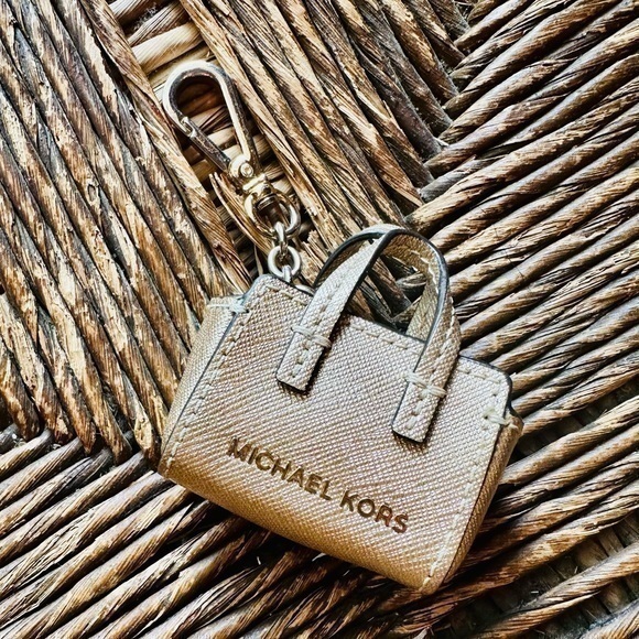 Michael Kors | Bags | Micheal Kors Mini Leather Gold Bag Key Chain Bag ...